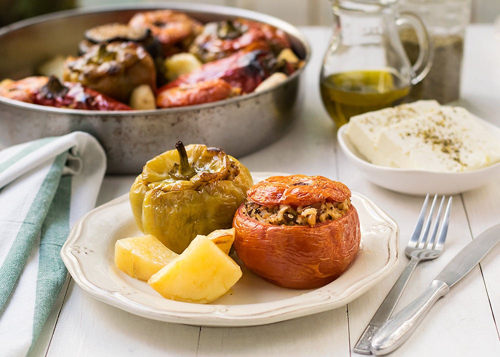 Meatless Greek Stuffed Vegetables (Gemista)