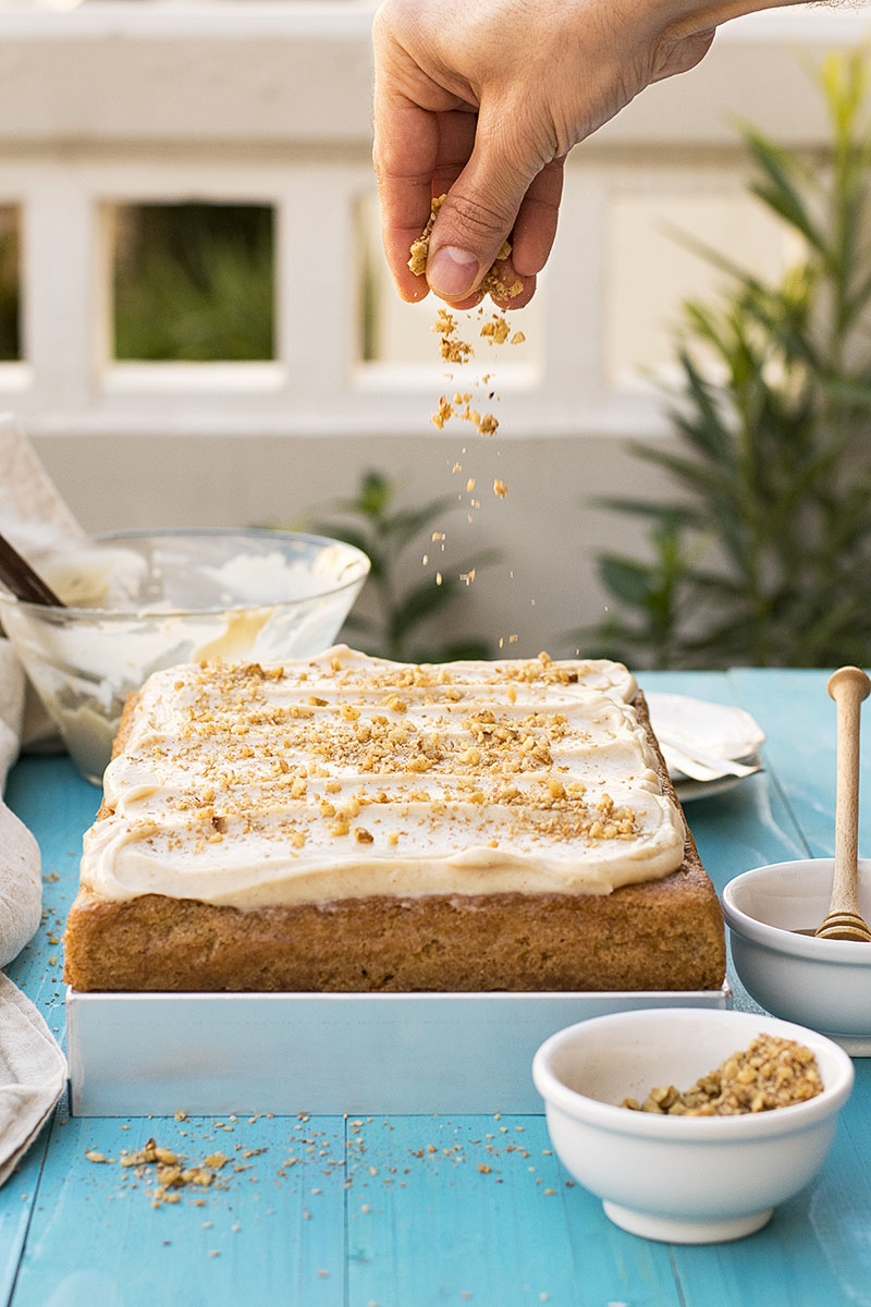 Greek walnut cake with syrup (Karidopita recipe) - The Hungry Bites