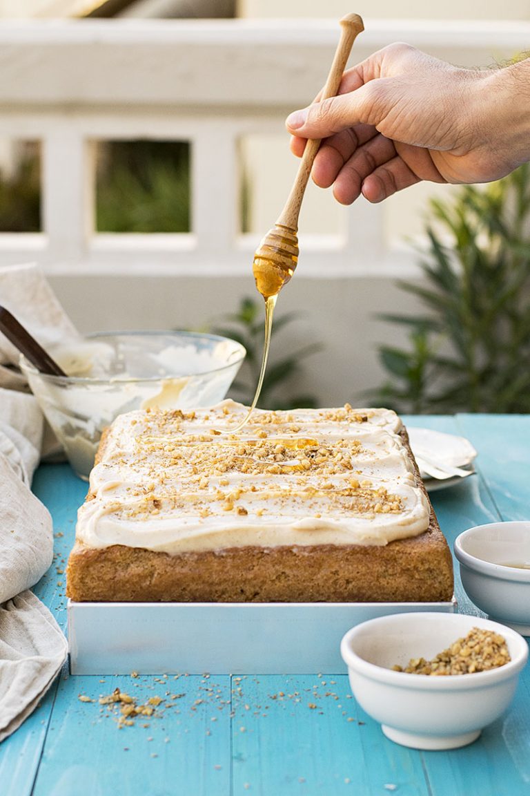 Greek walnut cake with syrup (Karidopita recipe) - The Hungry Bites