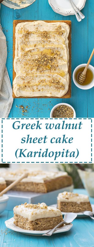 Greek walnut cake with syrup (Karidopita recipe) - The Hungry Bites