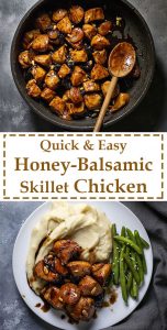 Healthy Honey-Balsamic skillet chicken with dried fruit