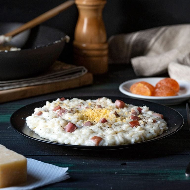 Parmesan risotto recipe with ham