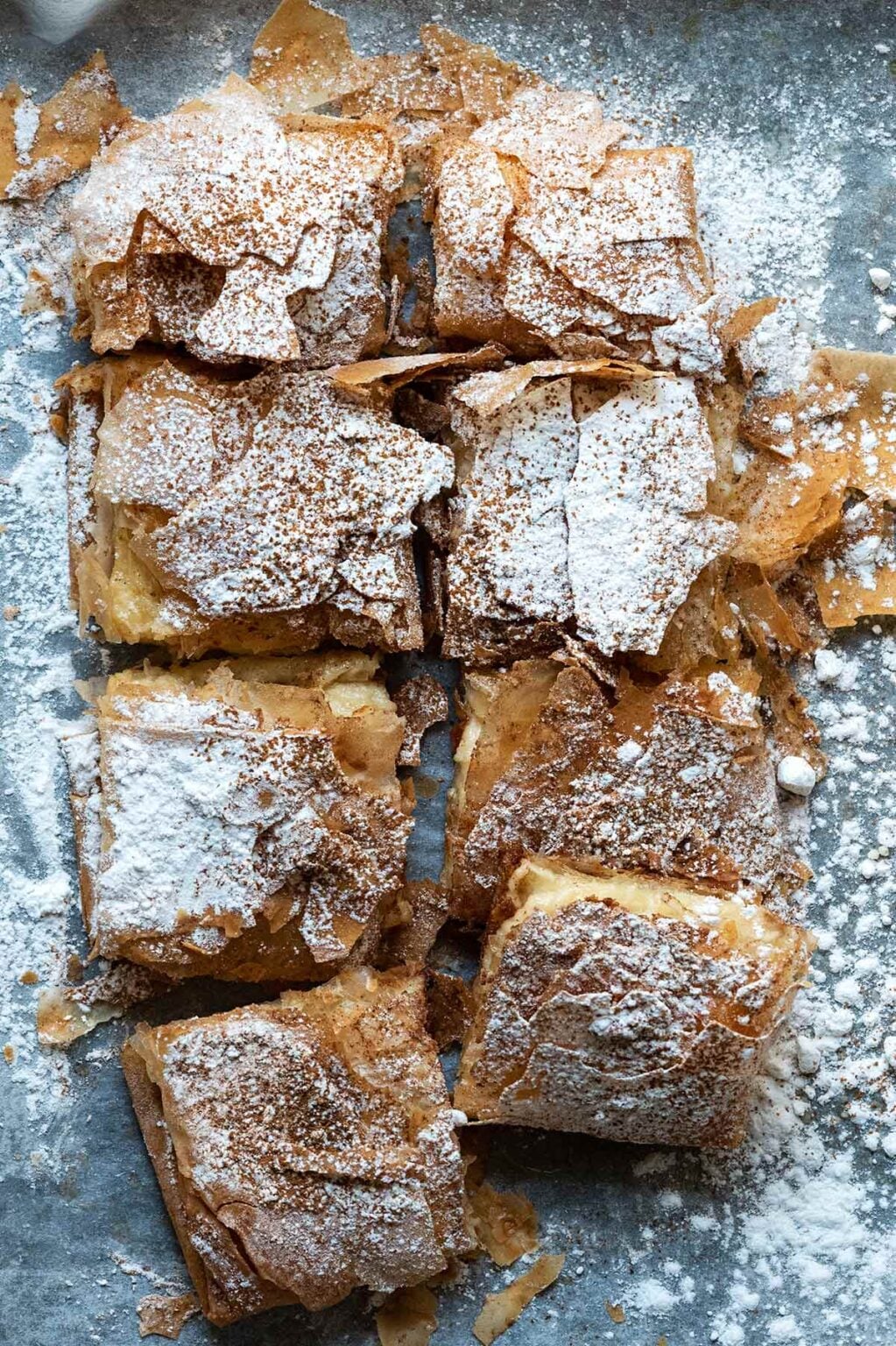 Bougatsa: Greek Custard Pie with Phylllo - The Hungry Bites
